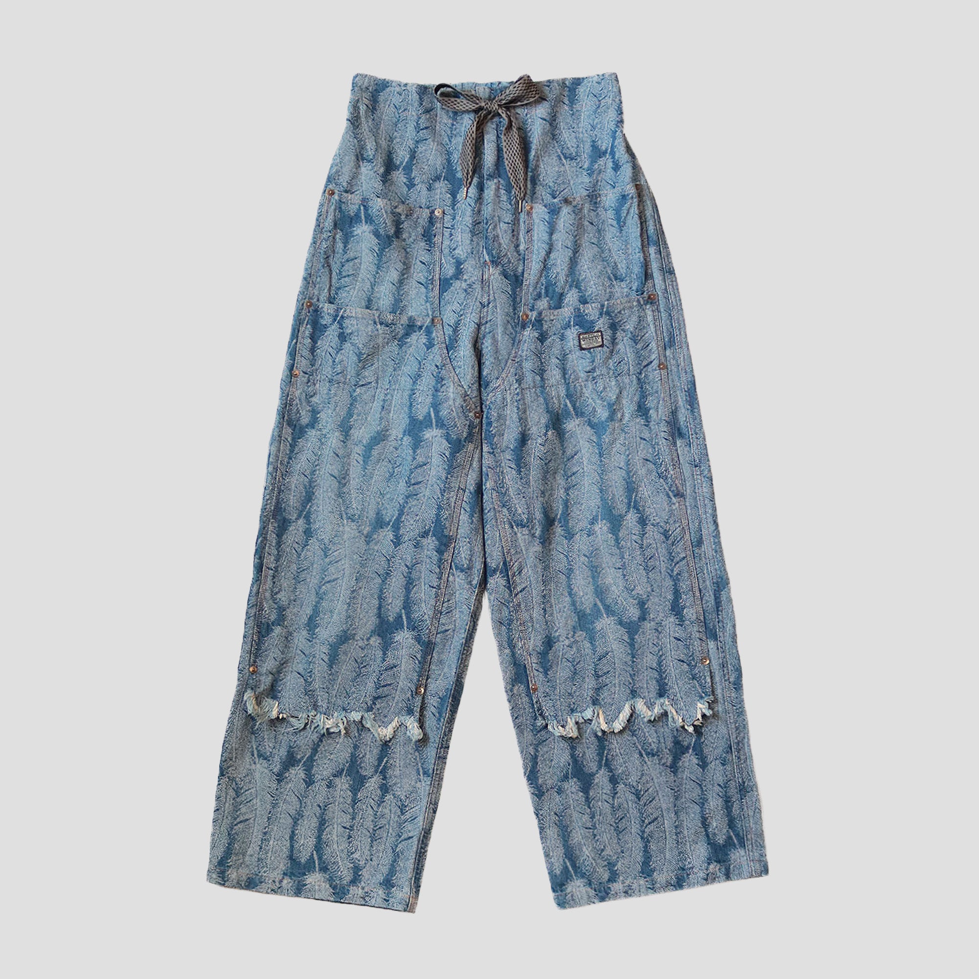 KAPITAL - 12oz MAGPIE DENIM W-KNEE EASY BAGY PANTS