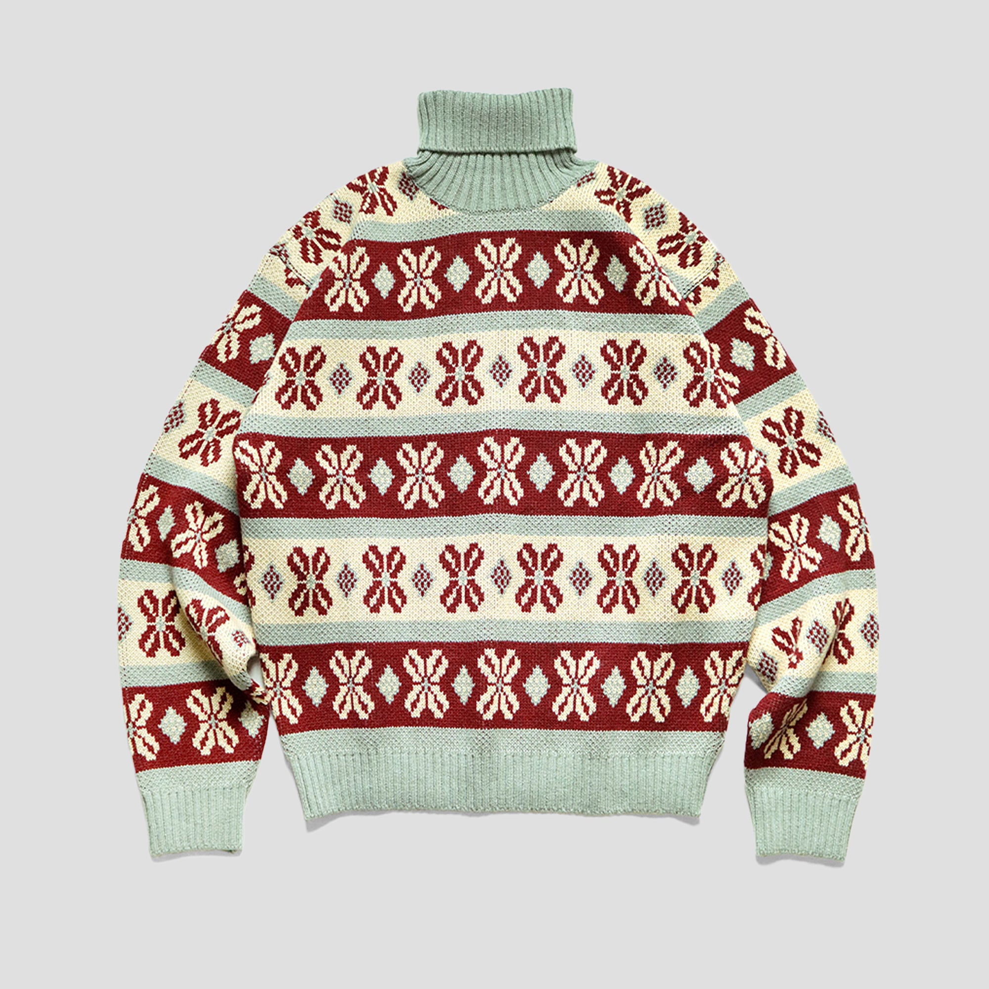 KAPITAL - 5G ECO KNIT KONA BEAN STRIPE HIGH NECK SWEATERS